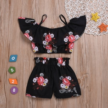YOUNGER TREE Baby Girl Summer Short Set Female Cute T-Shirt Shorts 2pcs Clothes Outfits ...