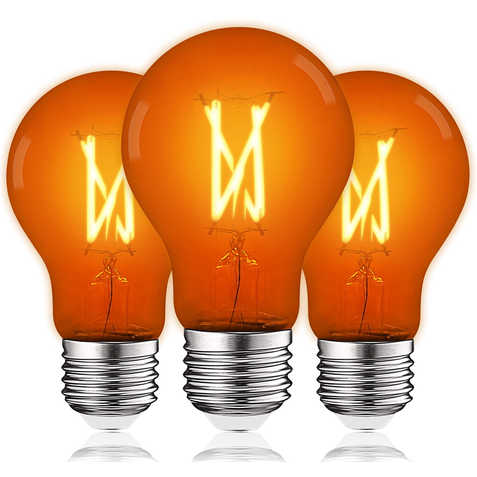 Luxrite A19 Edison LED Orange Light Bulb 4.5W=60W E26 Base Indoor ...