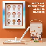 Arrtx Skin Tone Alcohol Markers, ALP 36 Colors Dual Tip Skin Color ...