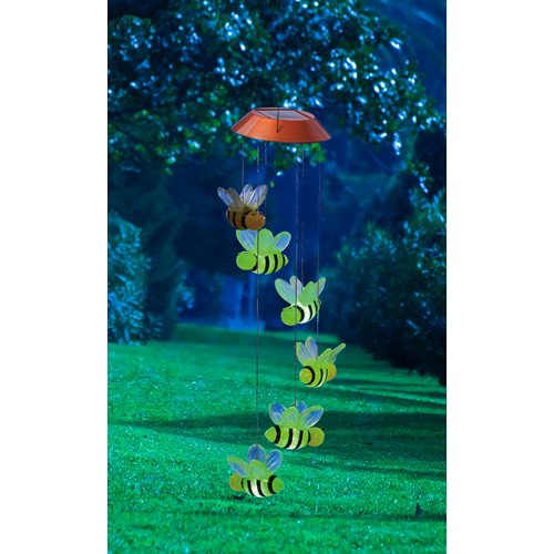 Evergreen Flag & Garden Busy Days Bees Solar Mobile Wind Chime ...