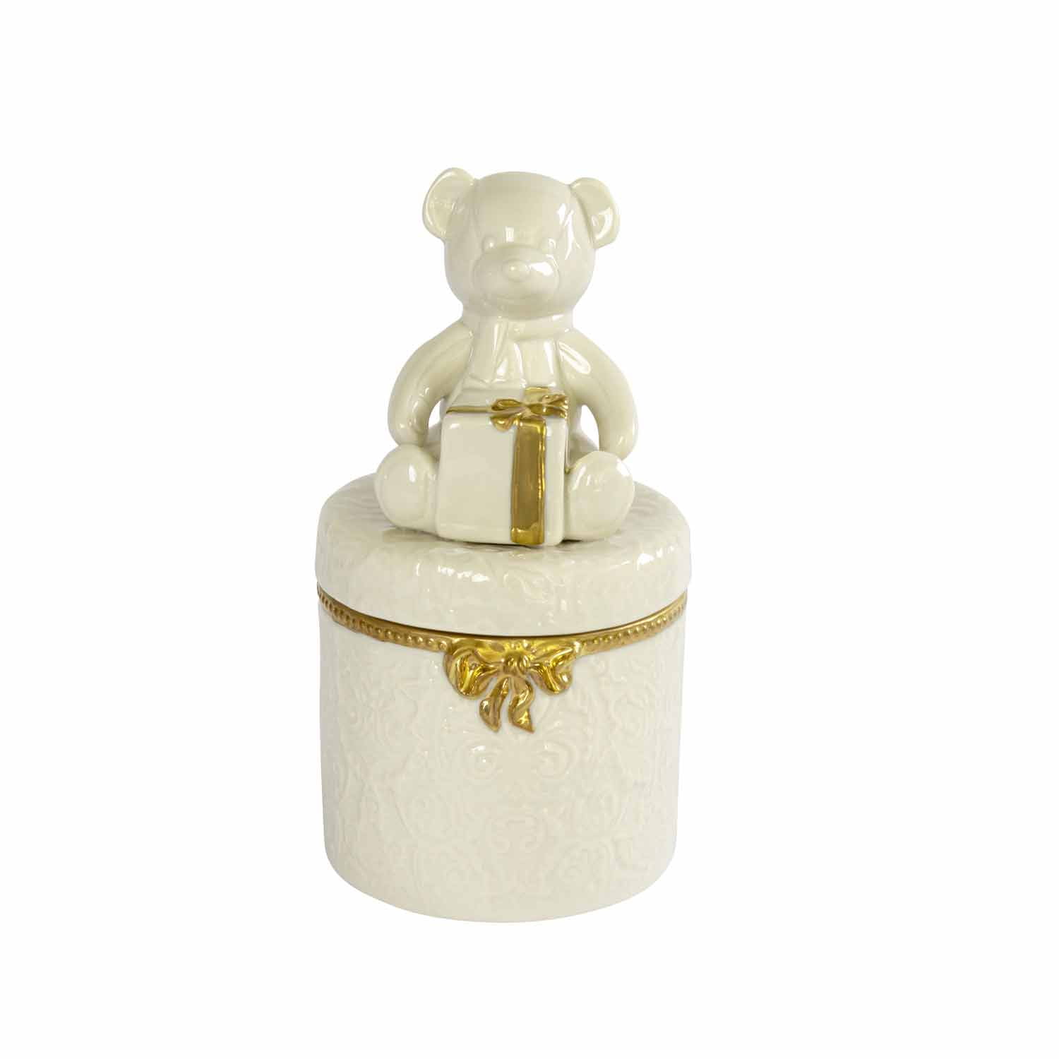 BABY TEDDY BOX WHITE - ANTIQUE GOLD PROFILES - Walmart.com