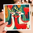 3drose, Retro Modern Kitschy Christmas Reindeer in Woodland Black ...