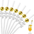 Disco Ball Straws, 6Pcs Drinking Straw Mini Ball Decorative Straws for ...