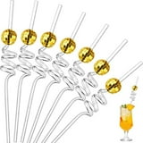 Disco Ball Straws, 6Pcs Drinking Straw Mini Ball Decorative Straws for ...