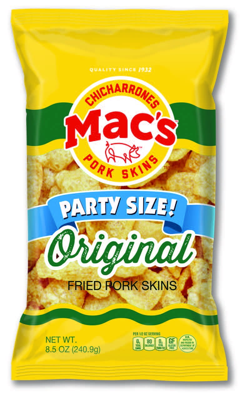 Mac's Original Crispy Fried Pork Skins, Party Size, 8.5 oz Bag ...