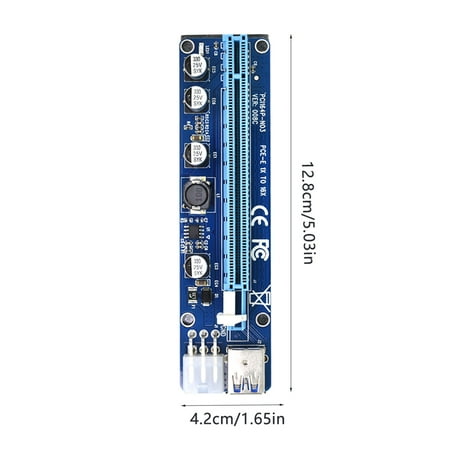 PCI-E Riser Board 1x to 16x 1x to Adapter Extender Card GPU Graphic ...