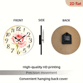 2D Flat 1pc Watercolor Rose Art Wooden Clock - 10 Inch Round Wall Clock ...