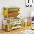 7 Tier Desk File Organizer, Letter Tray Paper Organizer with Pen Holder ...