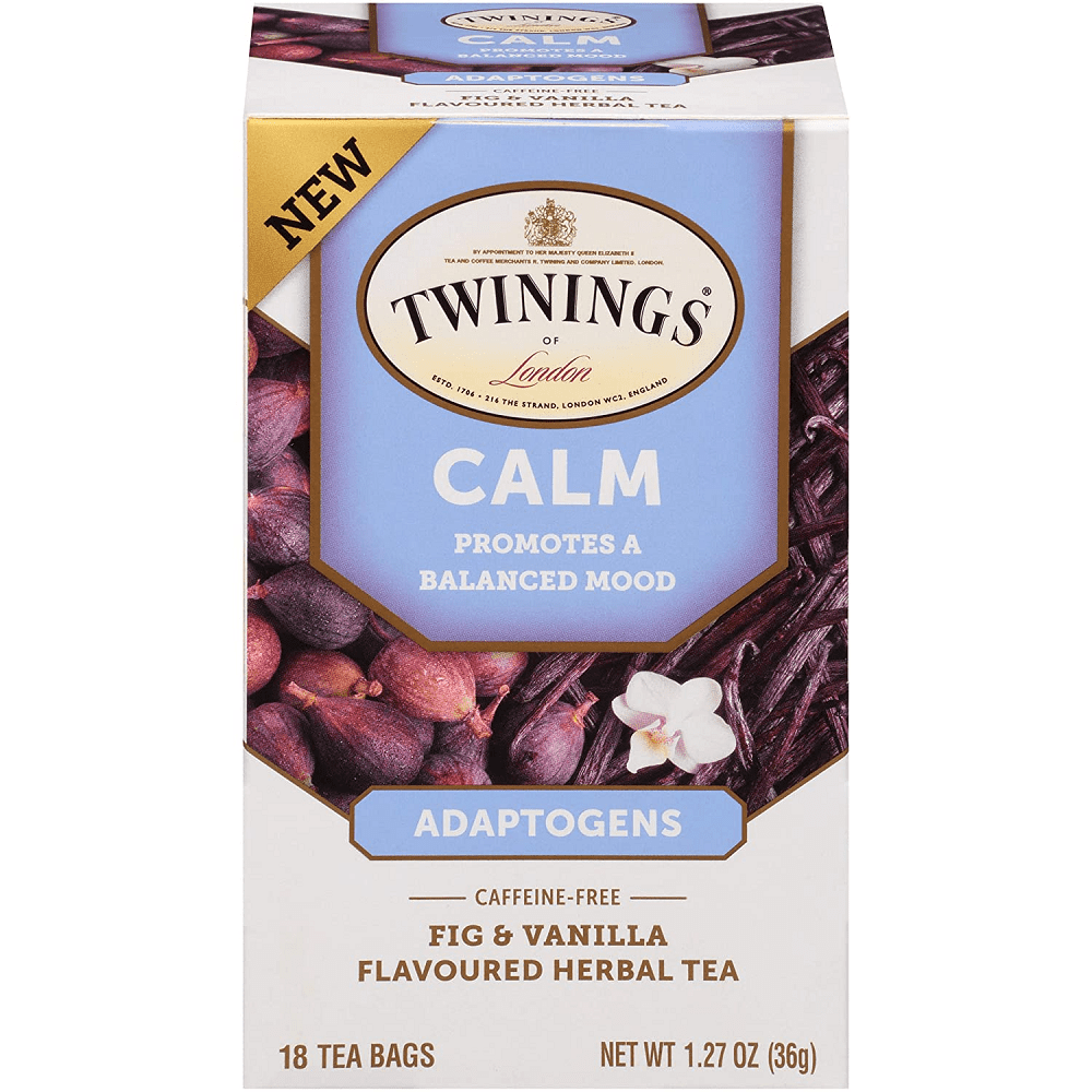 Twining Tea Calm Adaptogens Caffeine Free Fig and Vanilla Flavored ...