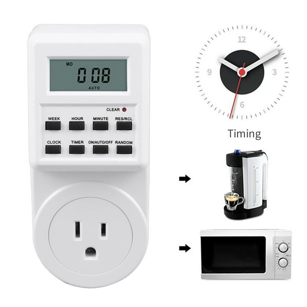 Digital Timing Socket US Plug 120V Digital Timer Outlet Energy Saving ...