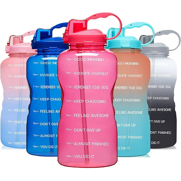 AIMTYD Large 1 Gallon/128 OZ (When Full) Motivational BPA Free Leakproof Water Bottle with Straw ...