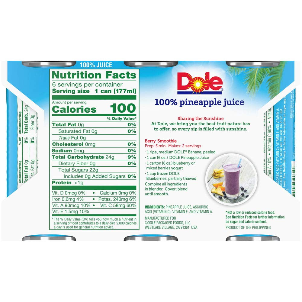 Dole Juice Nutrition Facts | Besto Blog