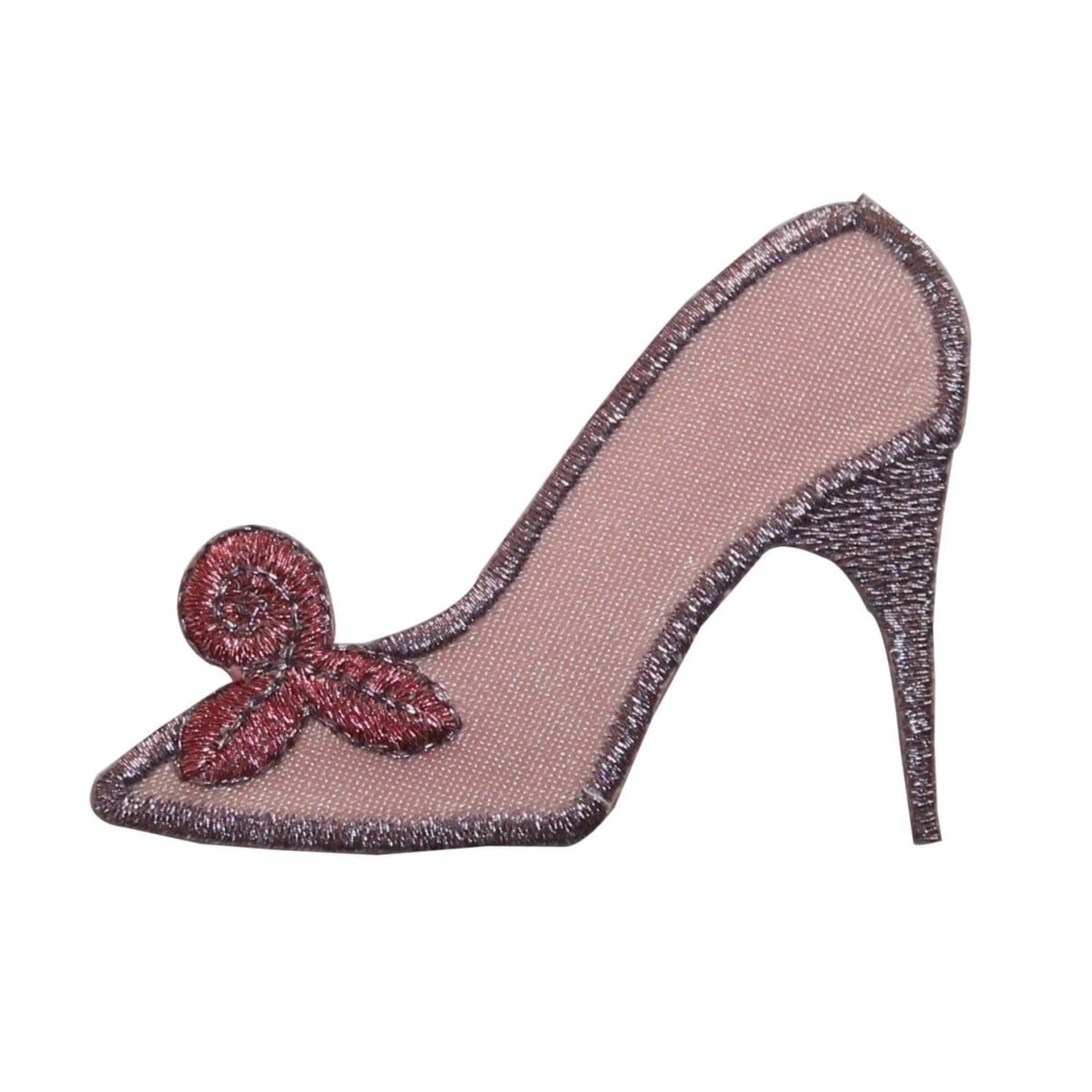 ID 7427 Pink Stiletto Shoe Patch Fashion Fancy Shoe Embroidered Iron On ...