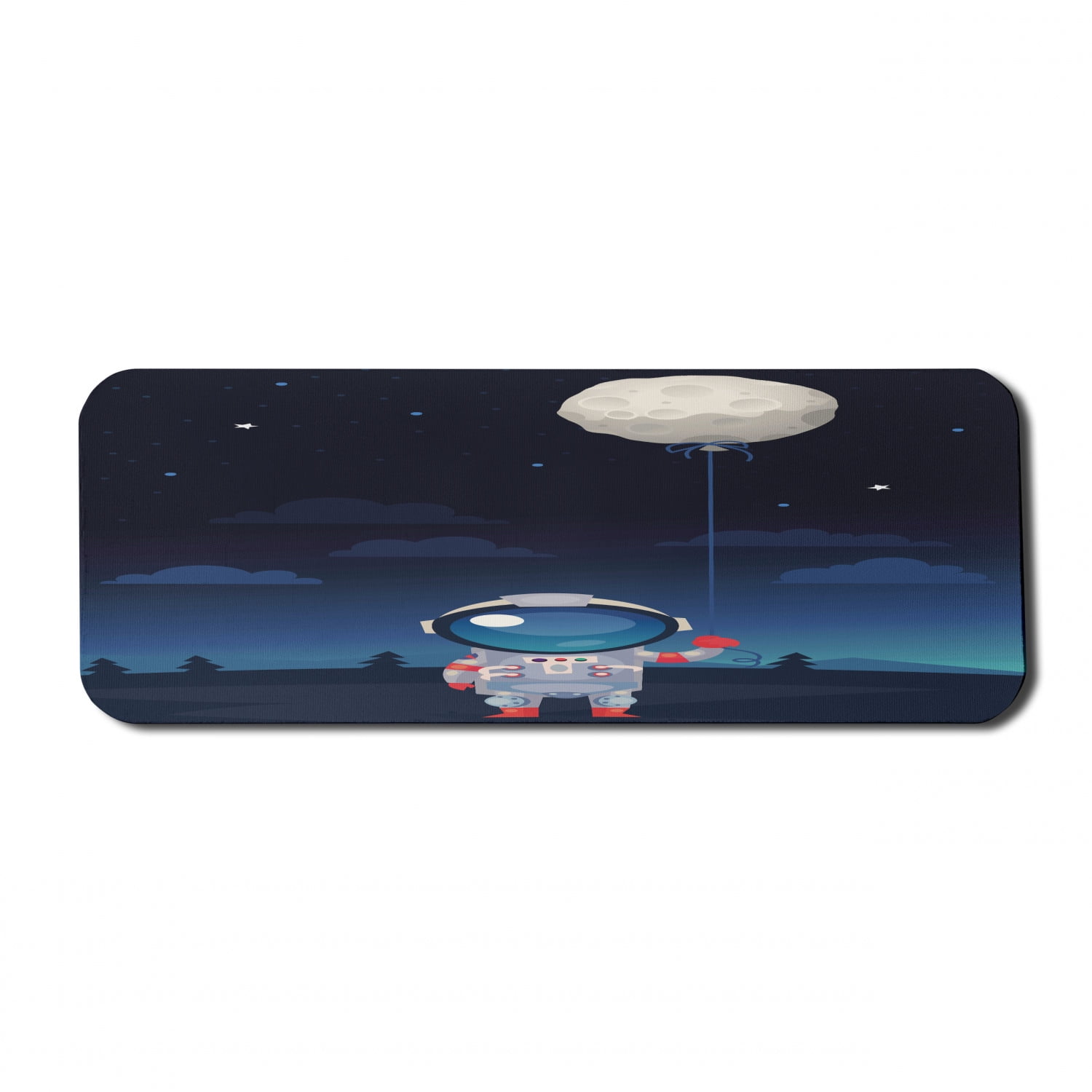 Space Computer Mouse Pad, Astronaut in Spacesuit Holding a Moon Shaped ...