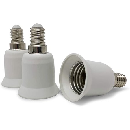 LED Lamp Base Adapter Set of 3 - White - E14 Base to E27 Base - Socket ...