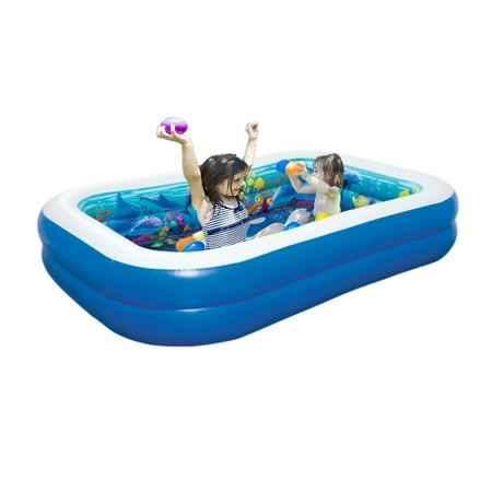 Rectangular Inflatable Sprinkler Swimming Pool Paddling Pool Bathing ...