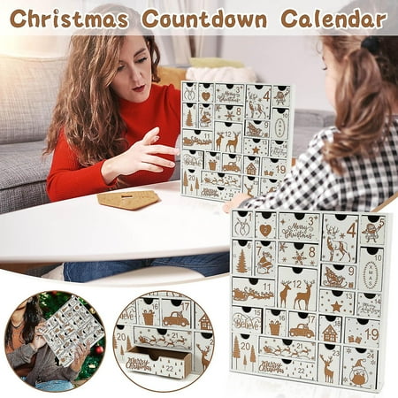 Christmas Gift Countdown Calendar Gift Box Countdown Blind Box Empty ...