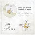 Bee Necklace for Women Sterling Silver Beehive Amber Pendant Jewelry ...
