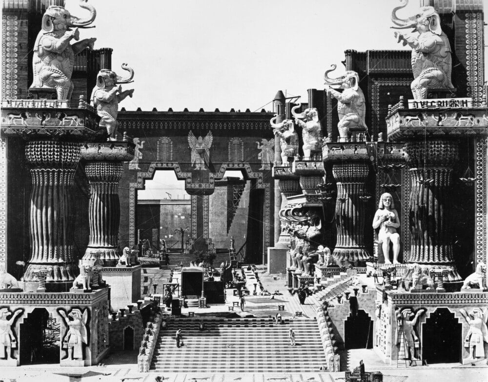 Film Set: Intolerance, 1916. /Nthe Enormous Set For The Babylonian ...