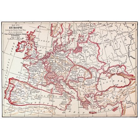 Map: Thirty Years' War. /Nmap Of Europe During The Thirty Years' War ...