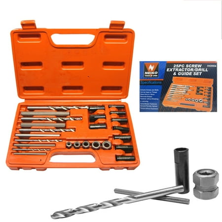 25 Piece Screw Extractor Drill Bit & Guide Set Drilling Tools 5 - 16 Mm ...