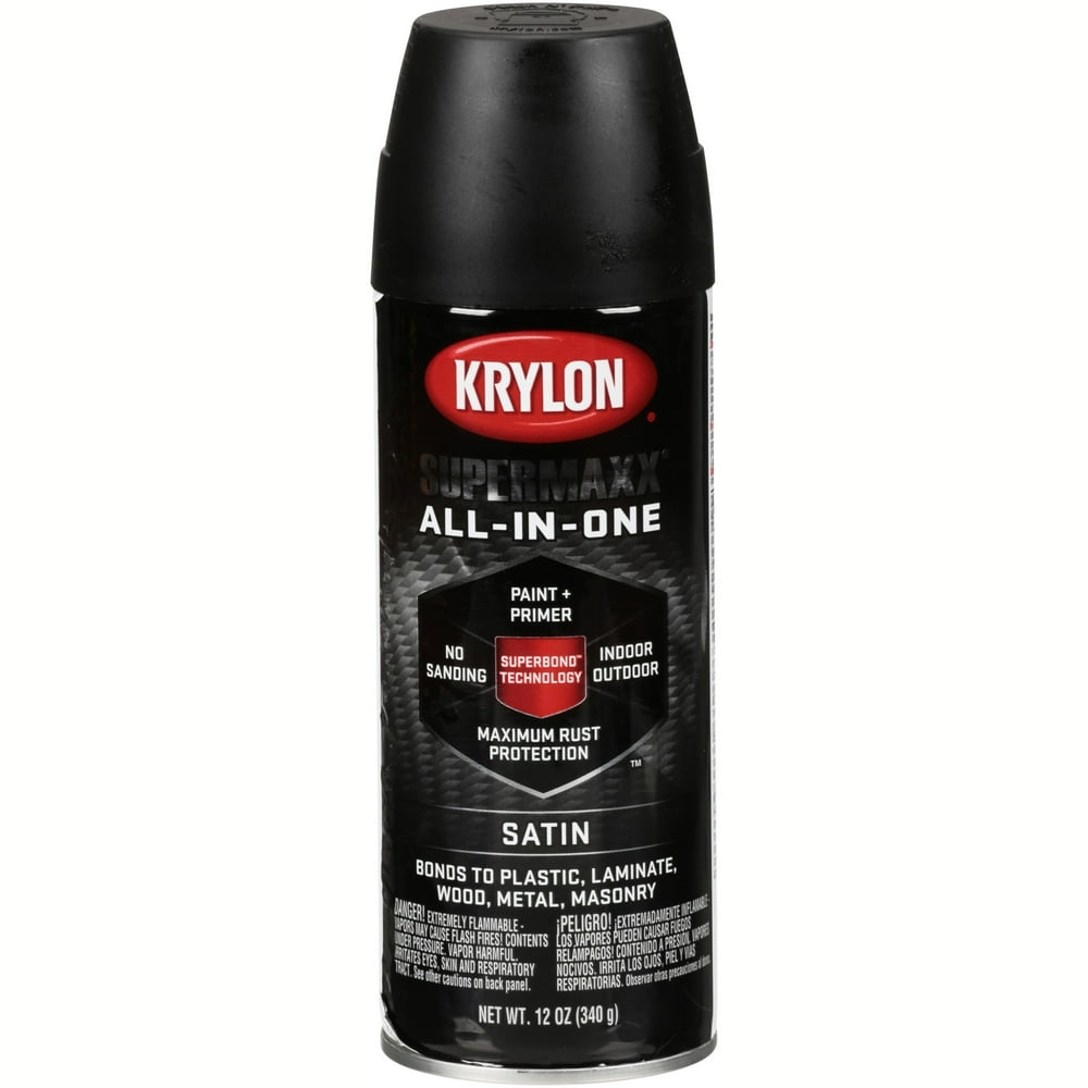 Krylon® Supermaxx® All-In-One Satin Black Spray Paint 12 oz. Aerosol ...