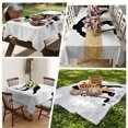 Black Hockey Player Silhouette Table Cloth 60x60in, Waterproof Square ...