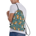 Drawstring Backpack - Fox Pattern No.9070 Splash Proof Small Drawstring ...