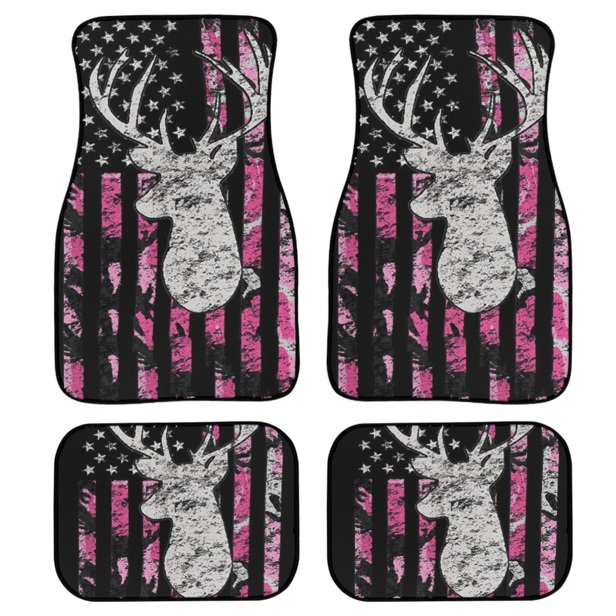 Diaonm Pink American Flag Camo Hunting Deer Car Mats All Weather Funny ...