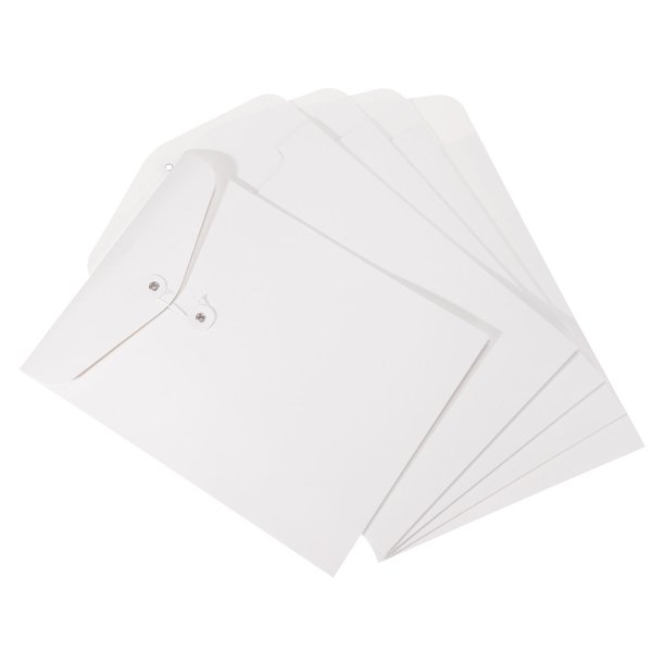 Uxcell A4 Document Holder Filing Pocket String Tie File Folders, White ...