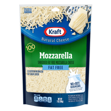 Kraft Fat Free Mozzarella Shredded Natural Cheese 7oz Bag - Walmart.com