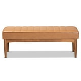 Baxton Studio Daymond Upholstered & Tufted Bench, Tan - Walmart.com