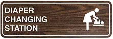 Standard Diapers Changing Station Sign (Walnut) - Medium - Walmart.com