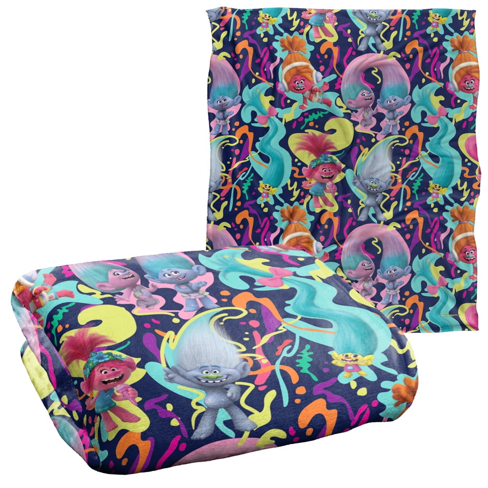Trolls Blanket, 50'x60', Trippy Pattern Silky Touch Super Soft Throw ...