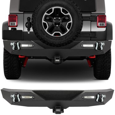 Vijay Texture Rear Bumper with Spotlights Fits 2018-2024 Jeep Wrangler ...