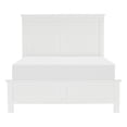 Bedroom Queen Bed In Transitional Style - White Wooden Panel With ...