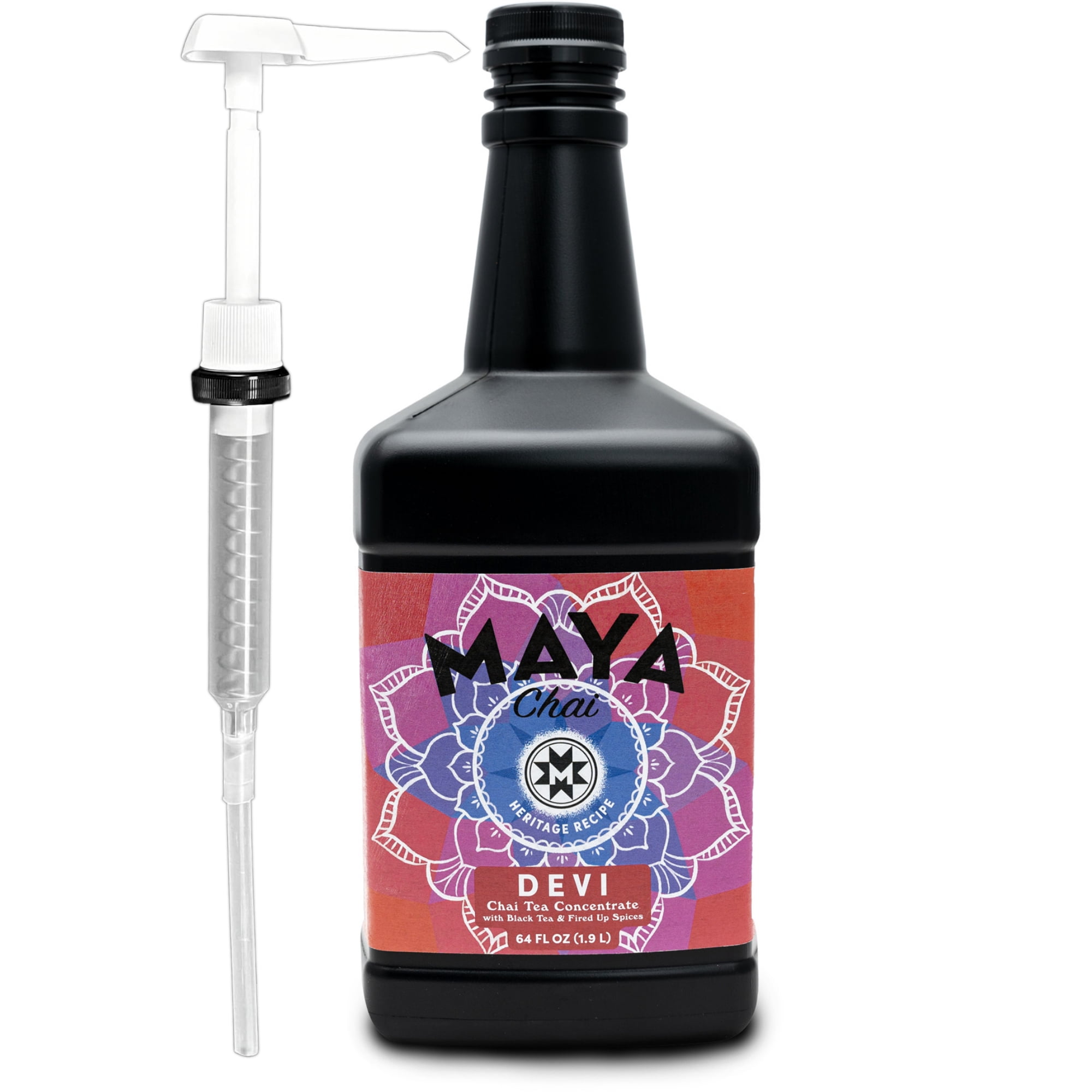 Maya Chai Tea Concentrate, Heritage Recipe, Devi, 64 Ounce with White ...