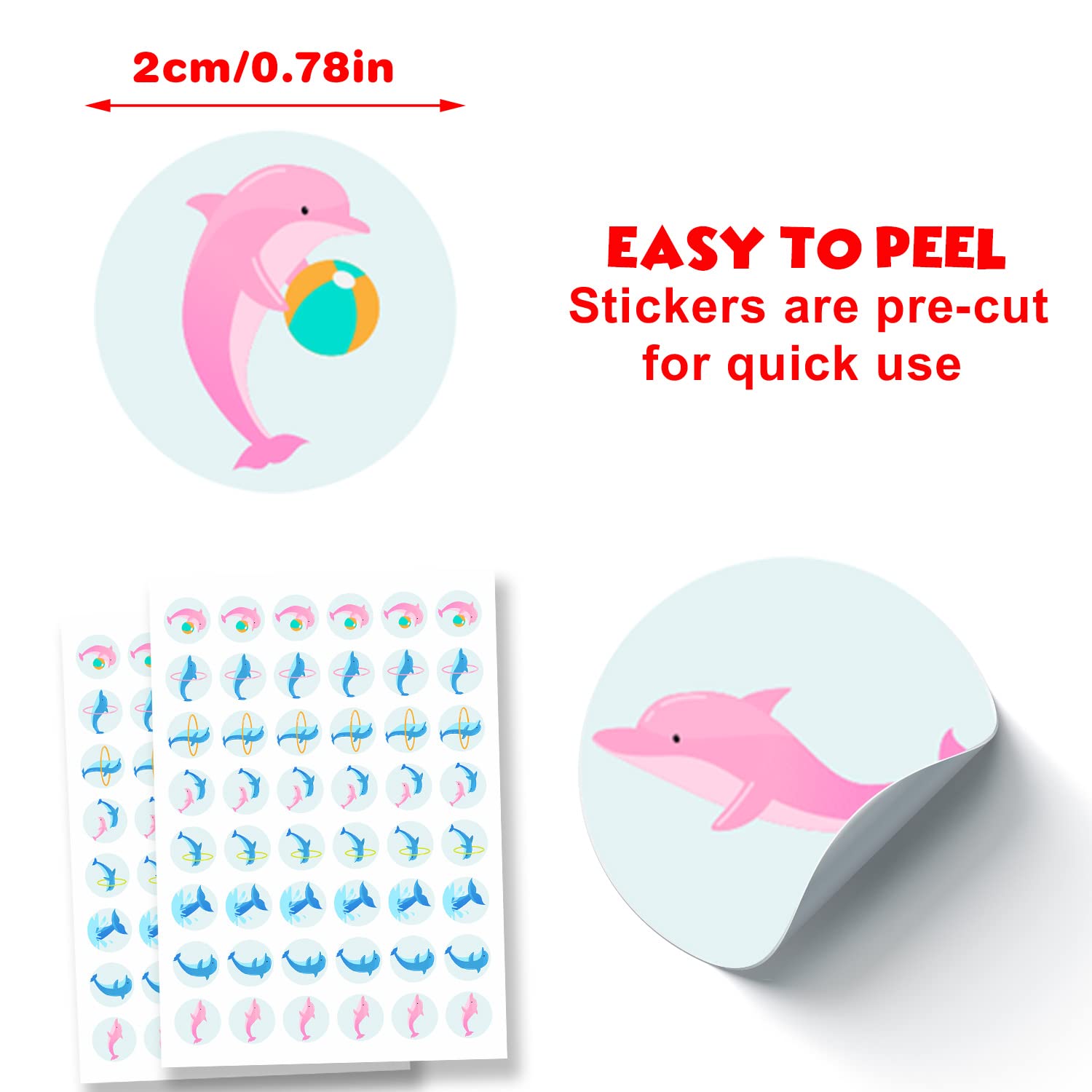 Pink Dolphin Stickers
