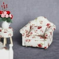 ZPAQI Realistic Mini Sofa Rural Floral Furniture Lounge Dollhouse Accs ...