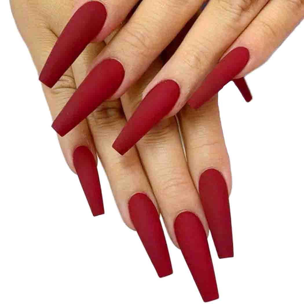 Matte Super Long False Nails Coffin Ballerina Extra Long Press On Nails