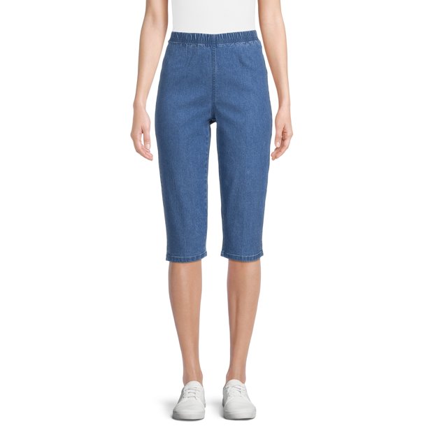 Real Size Women's 17" Stretch Pull On Capri - Walmart.com
