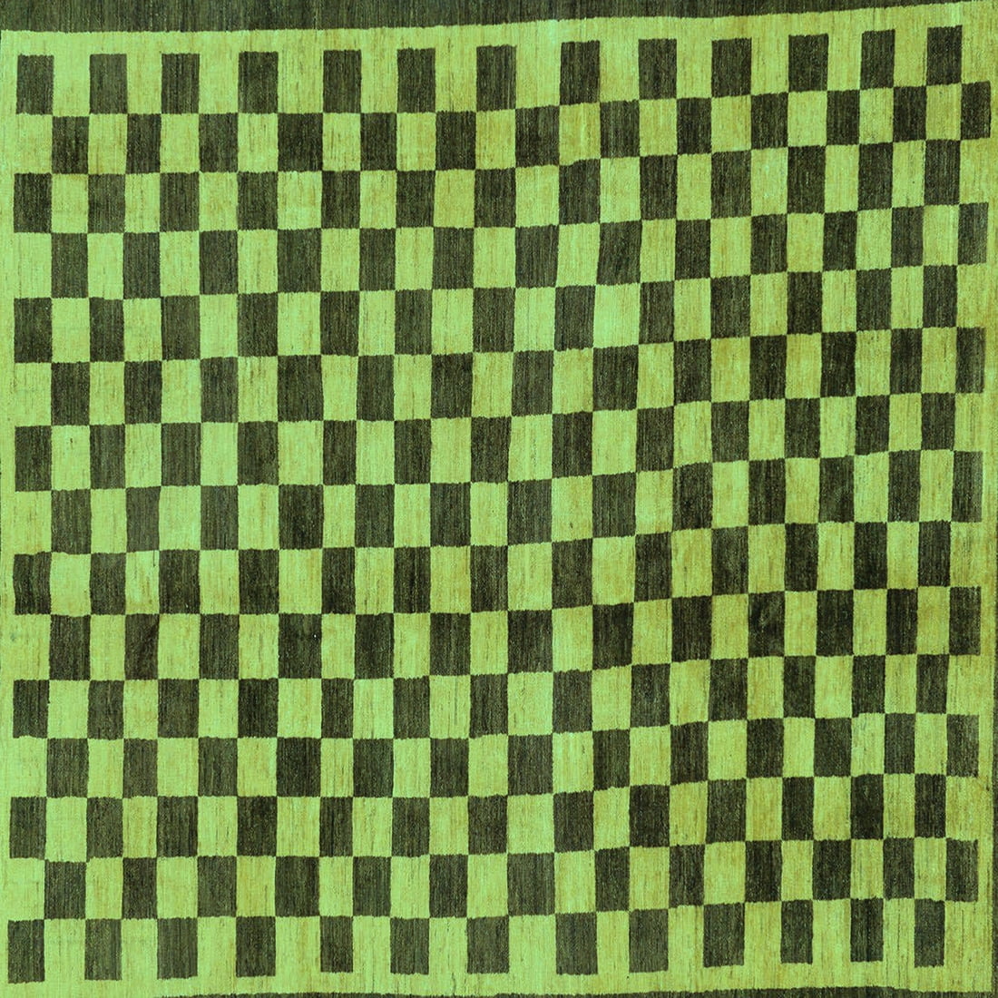 Ahgly Company Machine Washable Indoor Square Checkered Turquoise Blue ...