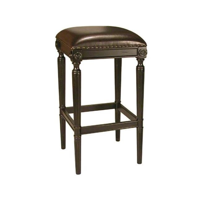 Accents Beyond 1260-B Pair of Bar Stools with Fluted Legs, Black ...