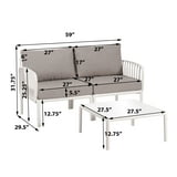 GDF Studio Briar Modern Outdoor Patio Sectional 4 Piece Conversation ...