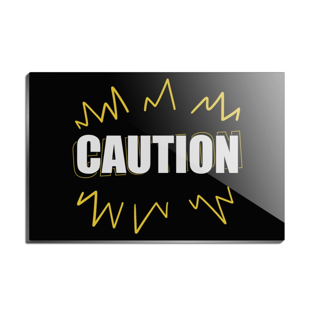 Caution Warning Rectangle Acrylic Fridge Refrigerator Magnet - Walmart.com