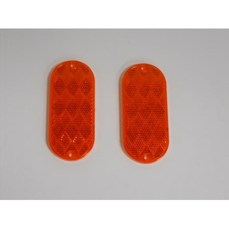 (2) Amber Oval Boat Truck Trailer Mail Box Reflex Reflectors - Walmart.com
