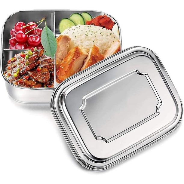 Lonchera TANGJMXG Bento Box de acero inoxidable 1000 ml con 3 ...