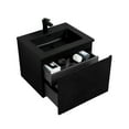 Moore 24 Inch Matte Black Wall Mount Vanity With A Integrated Black ...