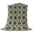 Abstract Floral Fleece Throw Blanket Vintage Turquoise Moroccan ...