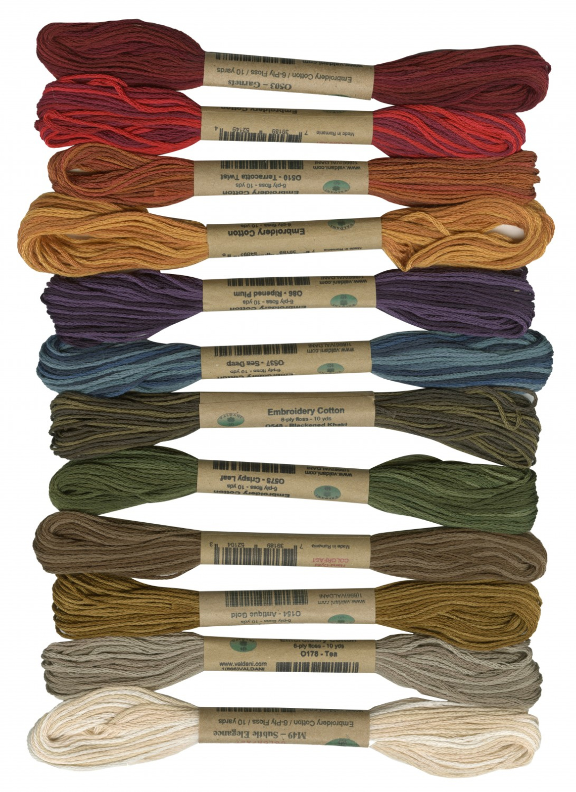 Valdani Floss 6 Strand Sampler 12 Assorted Colors Artists' Pallette ...